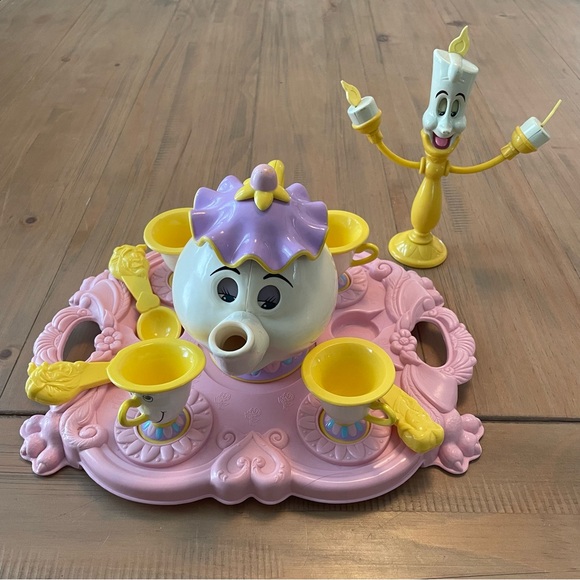 Disney | Toys | Disney Tea Set Beauty And The Beast 993 Vintage Chip ...